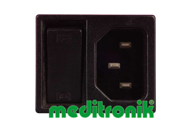 Gniazdo męskie C14 na panel z wyłącznikiem